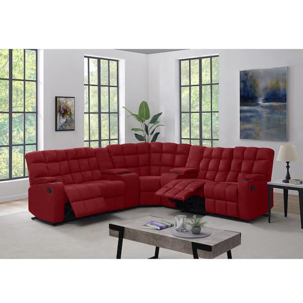 Red Sectional Reclining Sofa | Baci Living Room