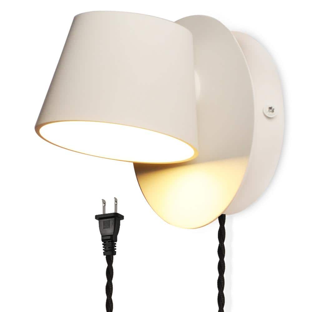 INNOBULE 1 White LED Wall Lamp with Plug HT05-B - The Home Depot