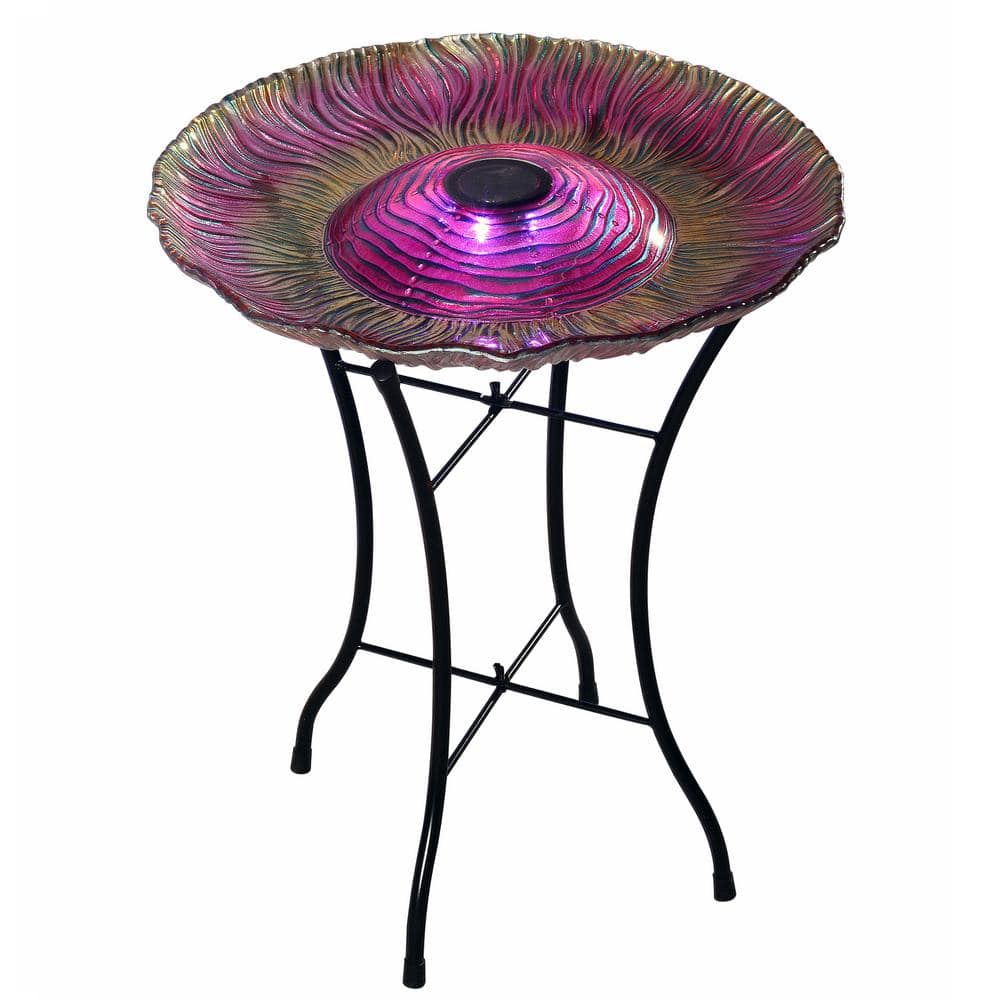 Teamson Home Outdoor 18 in. Glass Solar Hand Painted Spectrum Fusion ...