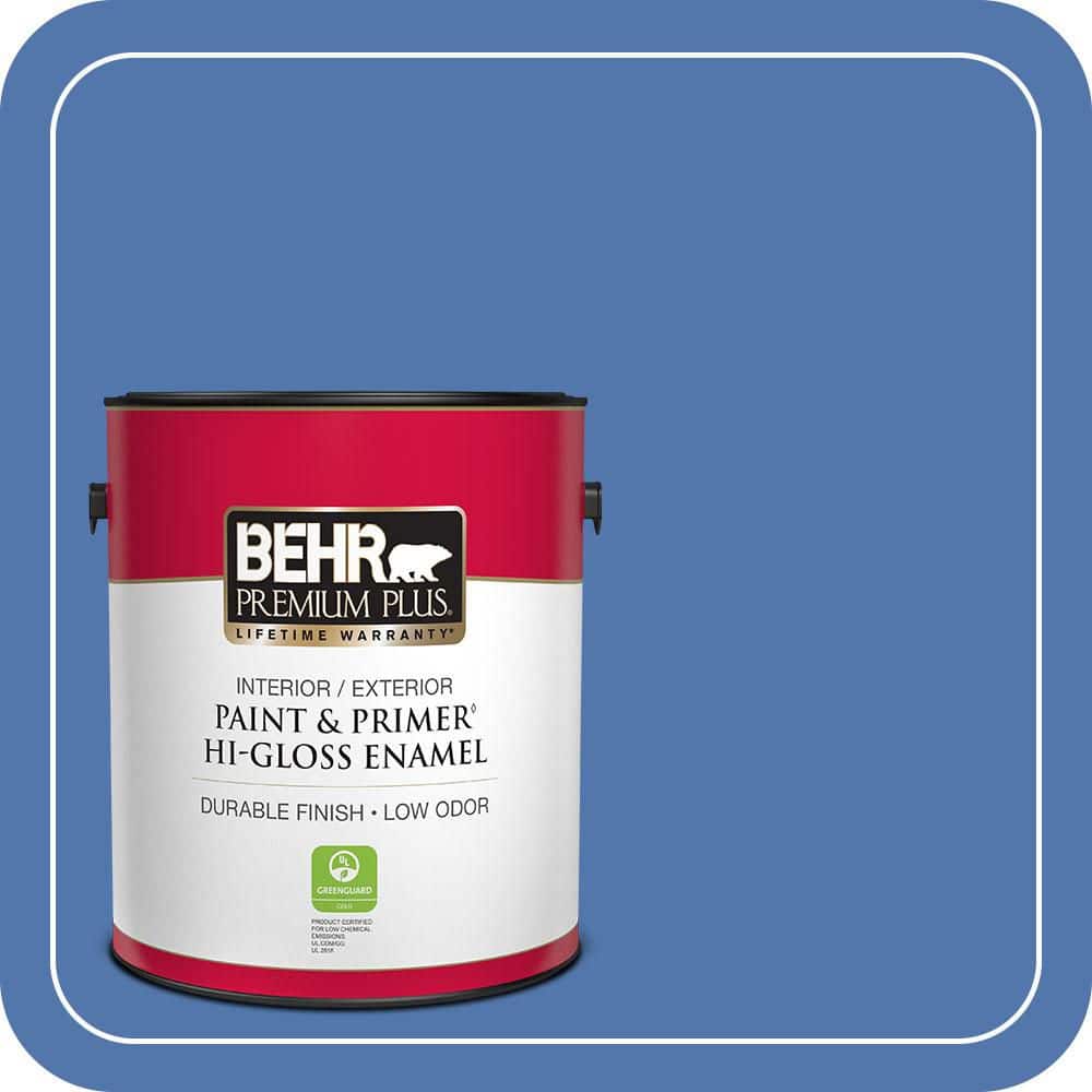BEHR PREMIUM PLUS 1 gal. #590B-6 Flying Fish Hi-Gloss Enamel Interior ...