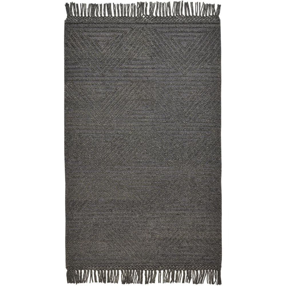 HomeRoots 2 X 8 Gray Geometric Area Rug 2000512372 - The Home Depot