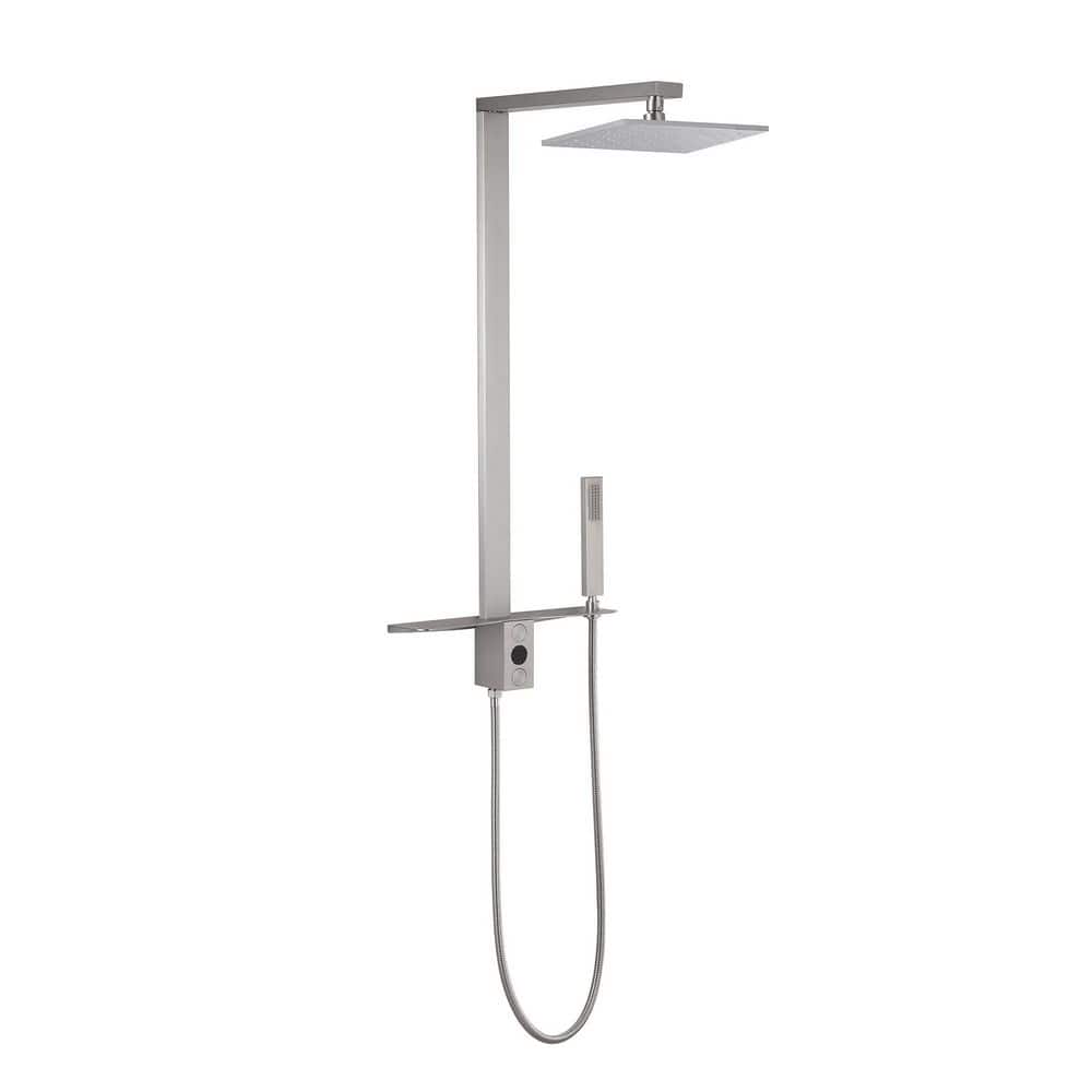 AIMADI 1-Spray 11 in. Digital Wall Mount Dual Shower Head and Handheld ...