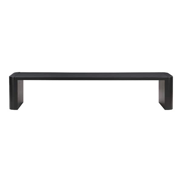 NADAAL STUDIOS Quentin Blackened Oak Dining Bench with Rounded Post ...