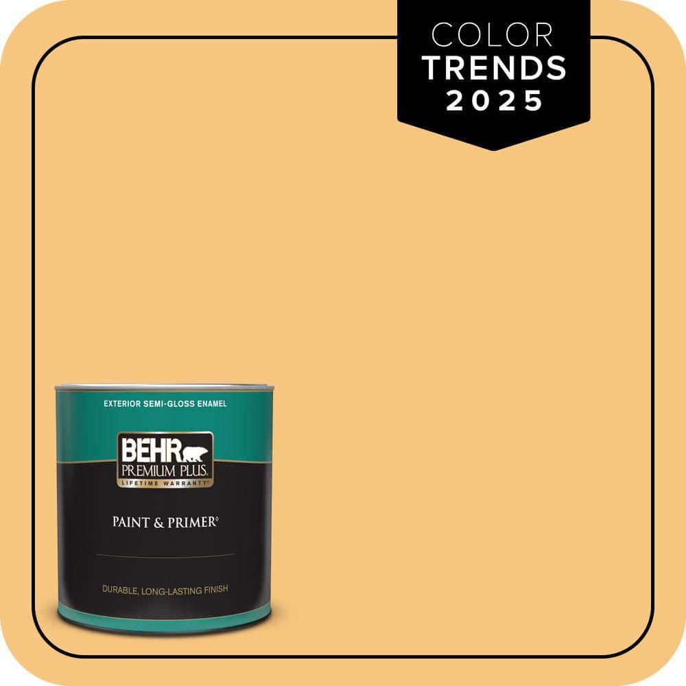 BEHR PREMIUM PLUS 1 qt. #PPU6-07 Jackfruit Semi-Gloss Enamel Exterior ...