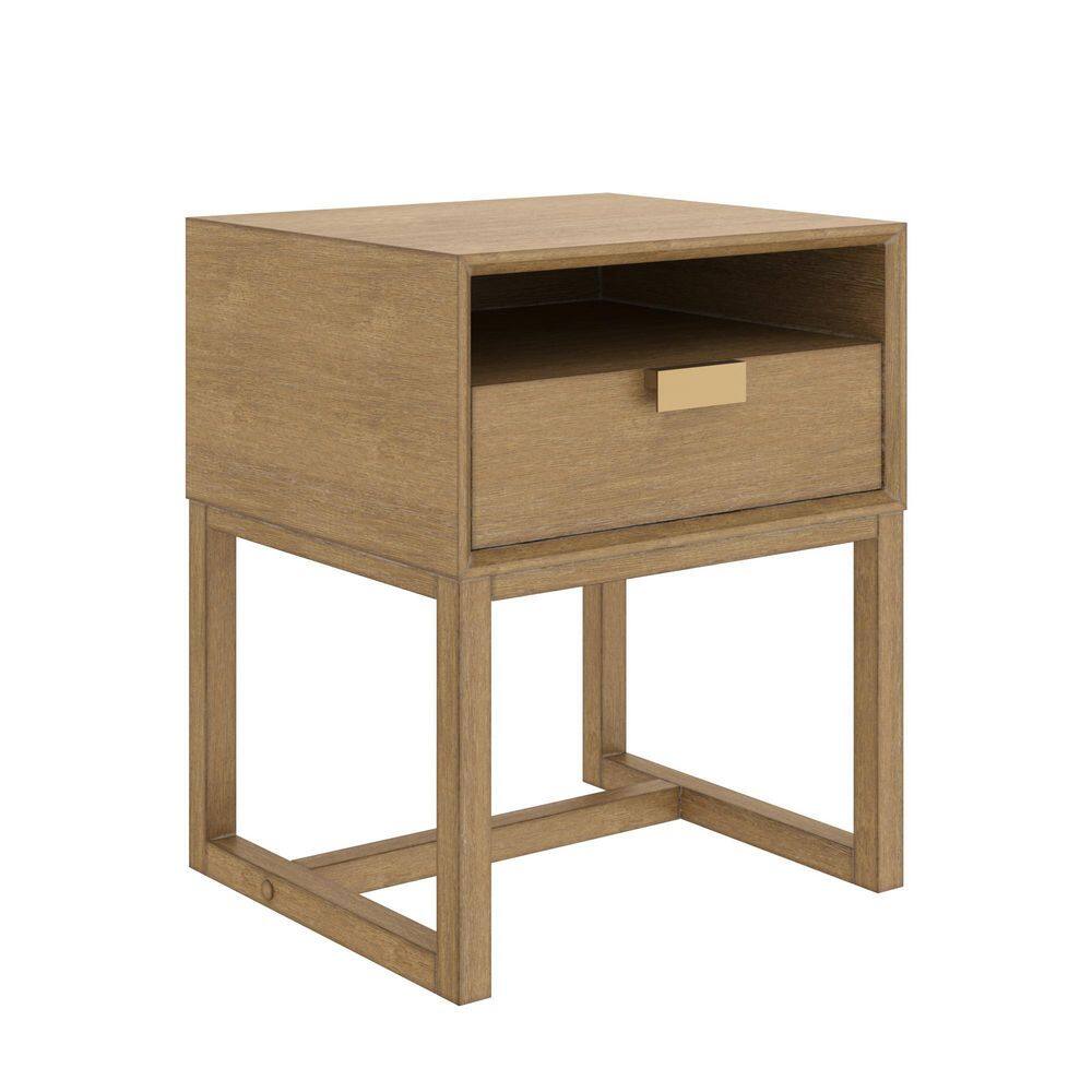 Nathan James Luke 22 in. Light Brown Wood Nightstand Bed Side Table ...