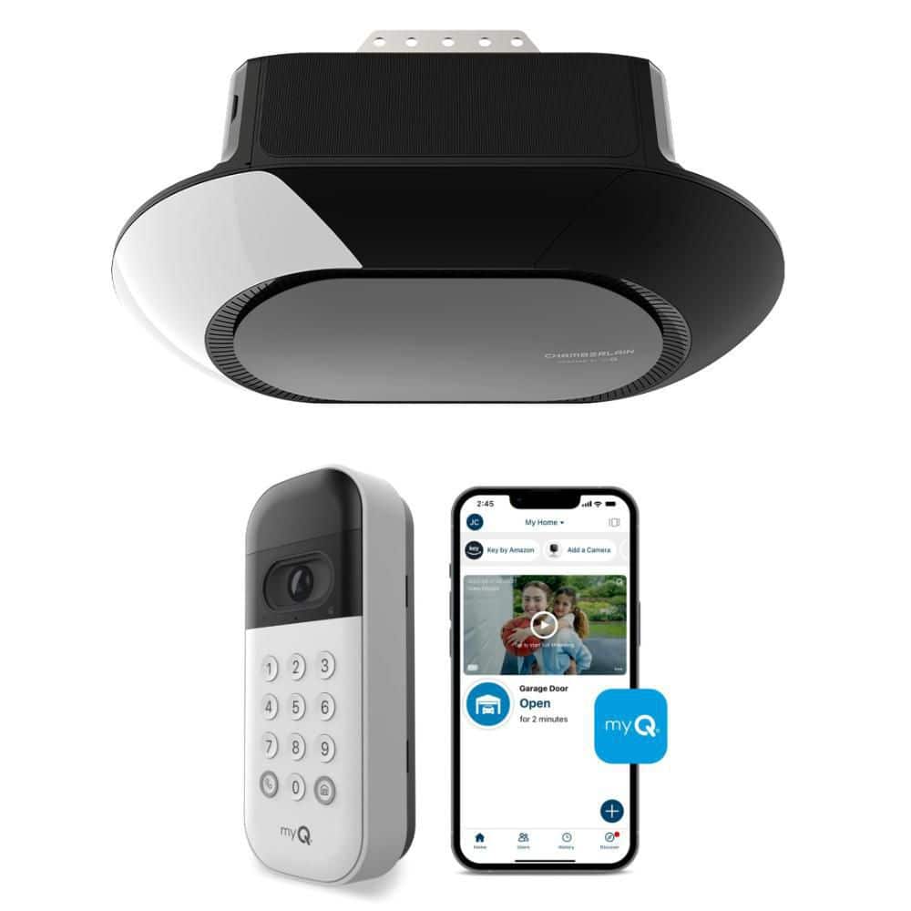 Chamberlain 3/4 HP LED Smart Quiet Belt Drive Garage Door Opener with ...
