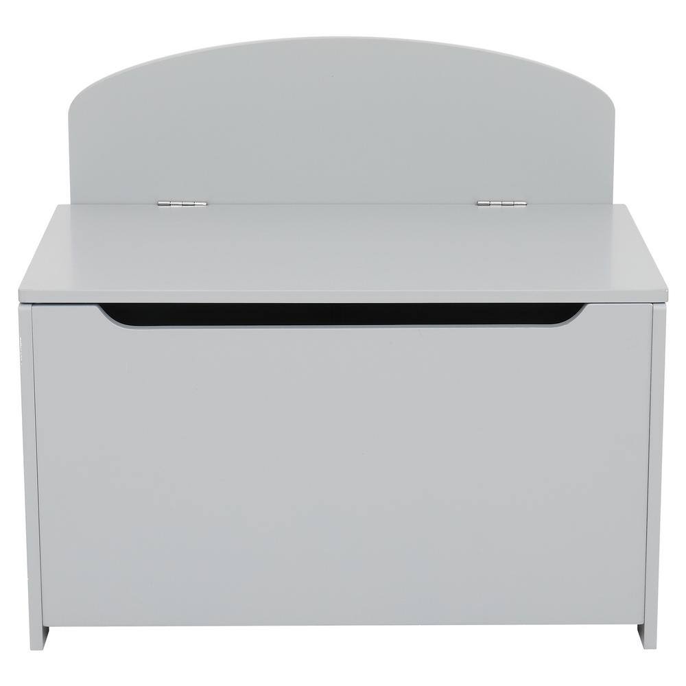 Karl home Wooden Gray Toy Box Entryway Bench with 2 Safety Hinges ...