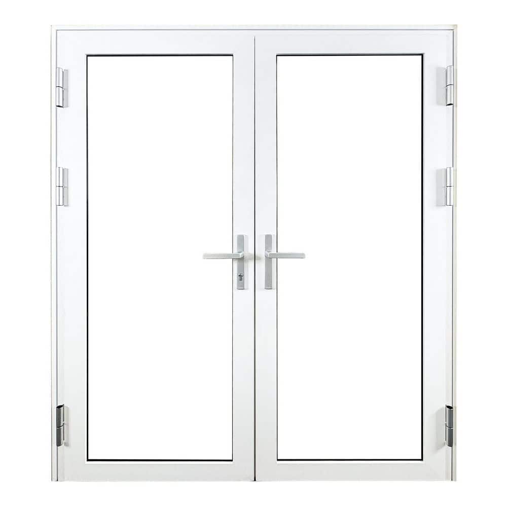 TEZA DOORS Teza French Door 61.5 in. x 96 in. White Aluminum French ...