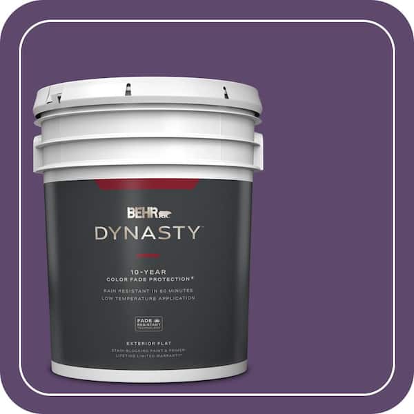 BEHR DYNASTY 5 gal. #S-G-660 Wild Grapes Flat Exterior Stain-Blocking ...