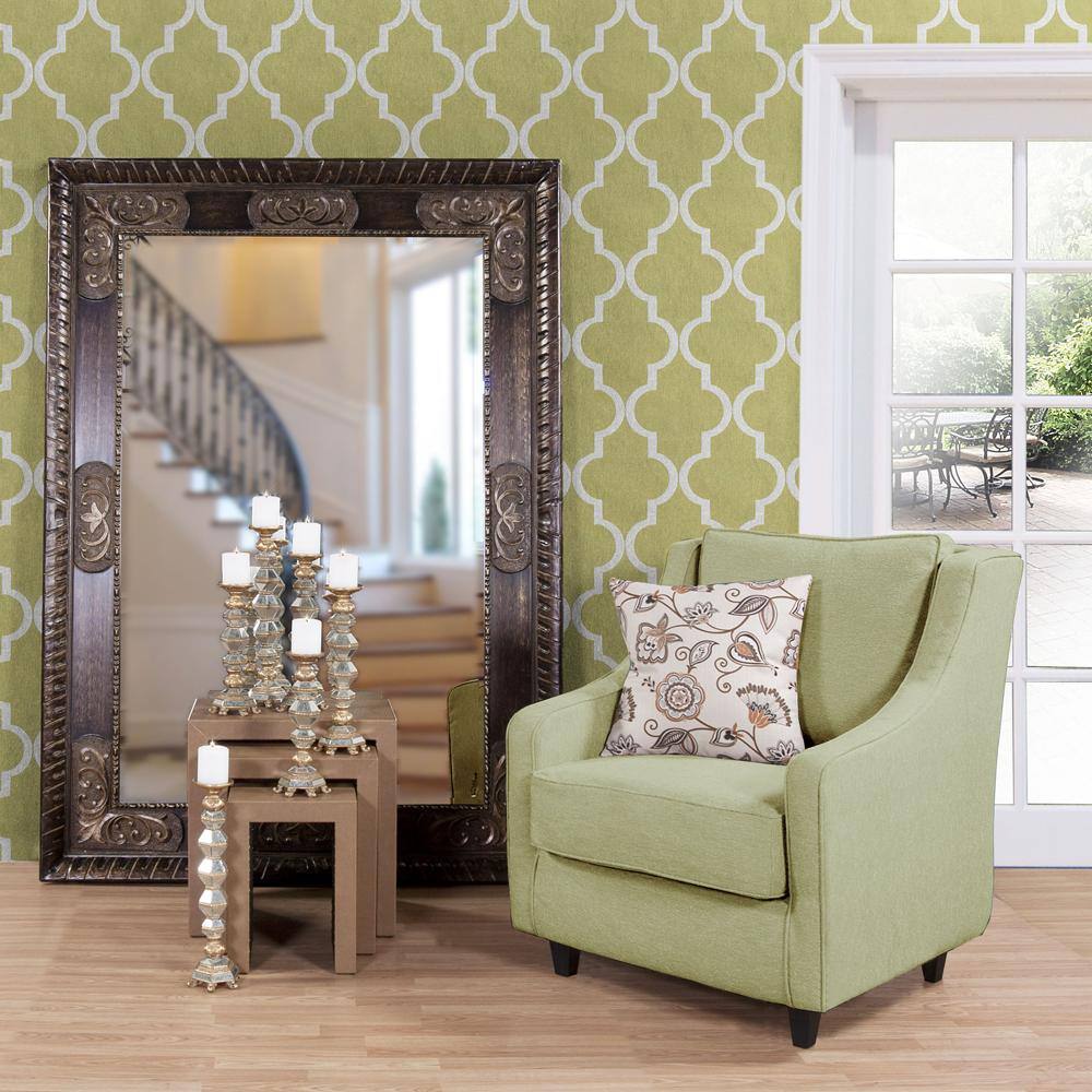 Marley Forrest Large Dark Brown With Bronze Accents Wood Beveled Glass ...