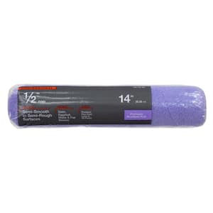14 in. x 1/2 in. High-Capacity Polyester Knit Paint Roller Cover HD RC ...