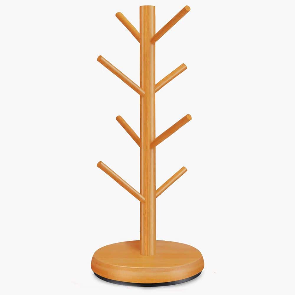 Lynzavix Upgraded Series 8-Hook Brown 360° Rotatable Coffee Mug Tree ...