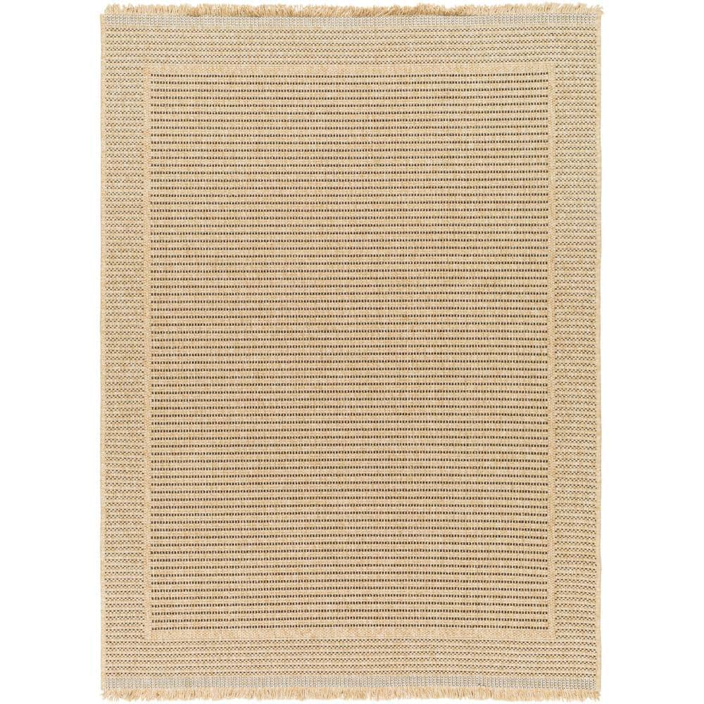 Livabliss Mirage Tan Border 4 ft. x 6 ft. Indoor/Outdoor Area Rug ...