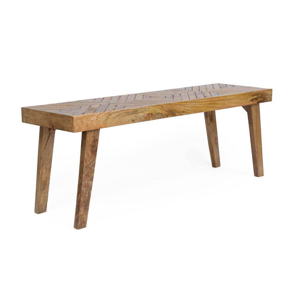 Noble House Burchett Brown Bench 18 in. H x 48 in. W x 14 in. D 94297 ...