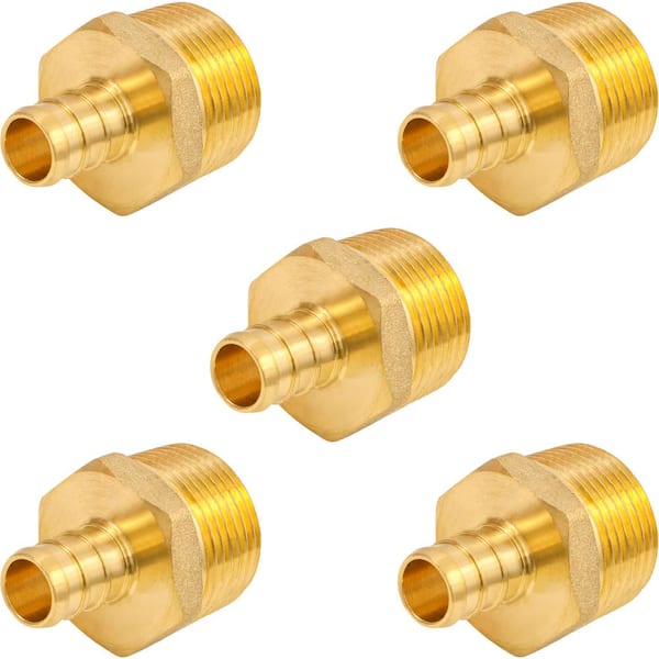 PLUMBFLEX 3/4 in. Brass PEX Barb x 1 in. Male Pipe Thread Adapter ...