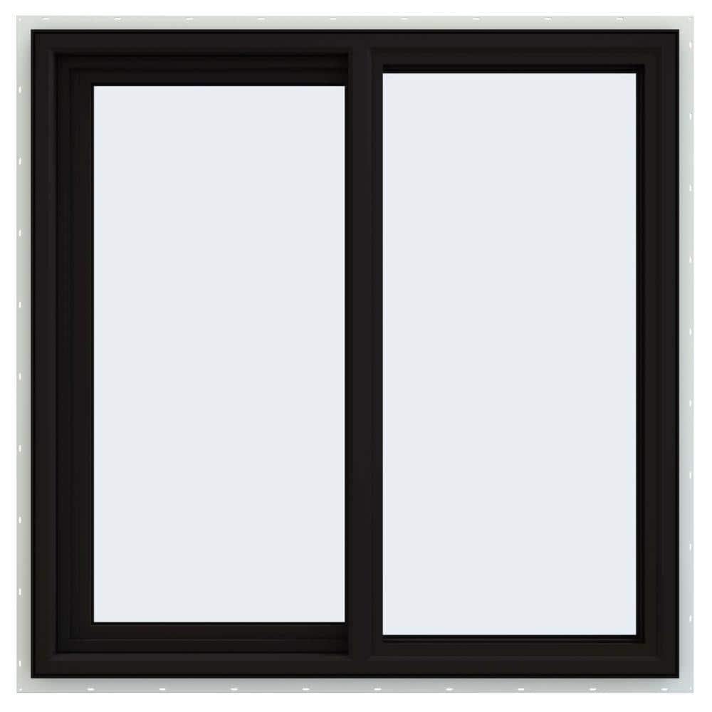 JELD-WEN 36 in. x 36 in. V-4500 Series Black Exterior/White Interior ...