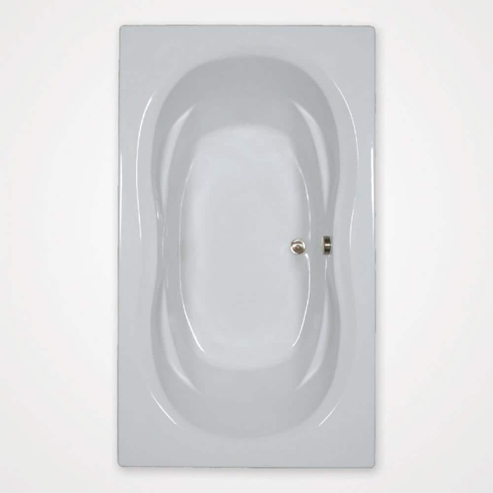 Comfortflo 72in. Acrylic Reversible Drain Rectangular Alcove Soaking ...