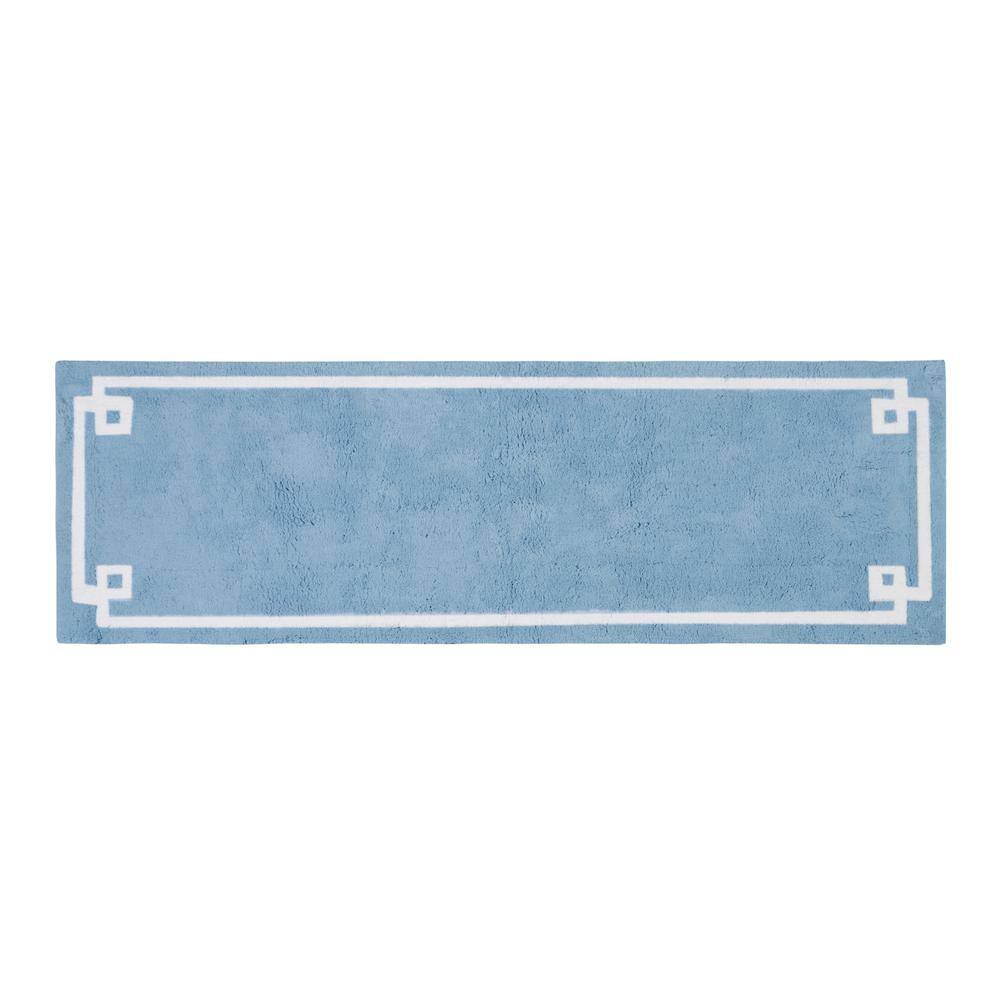 Madison Park Ethan 24 in. x 72 in. Blue Tufted Cotton Runner Bath Rug ...