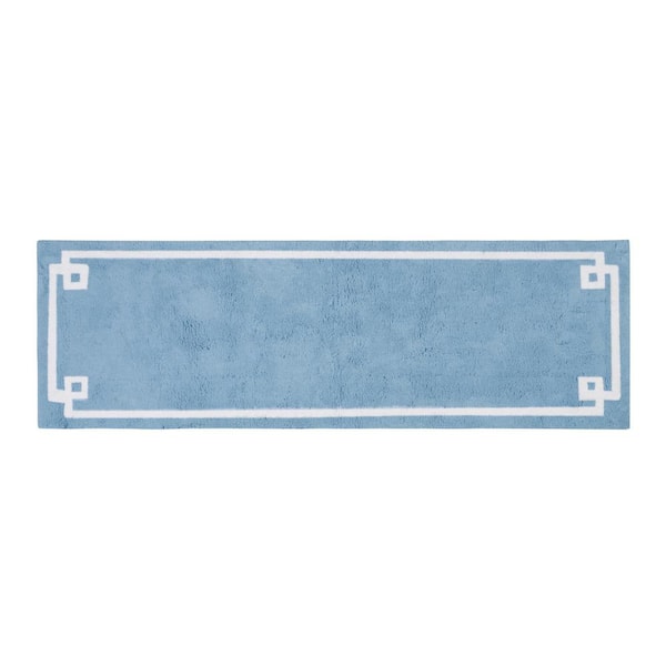 Madison Park Ethan 24 in. x 72 in. Blue Tufted Cotton Runner Bath Rug ...