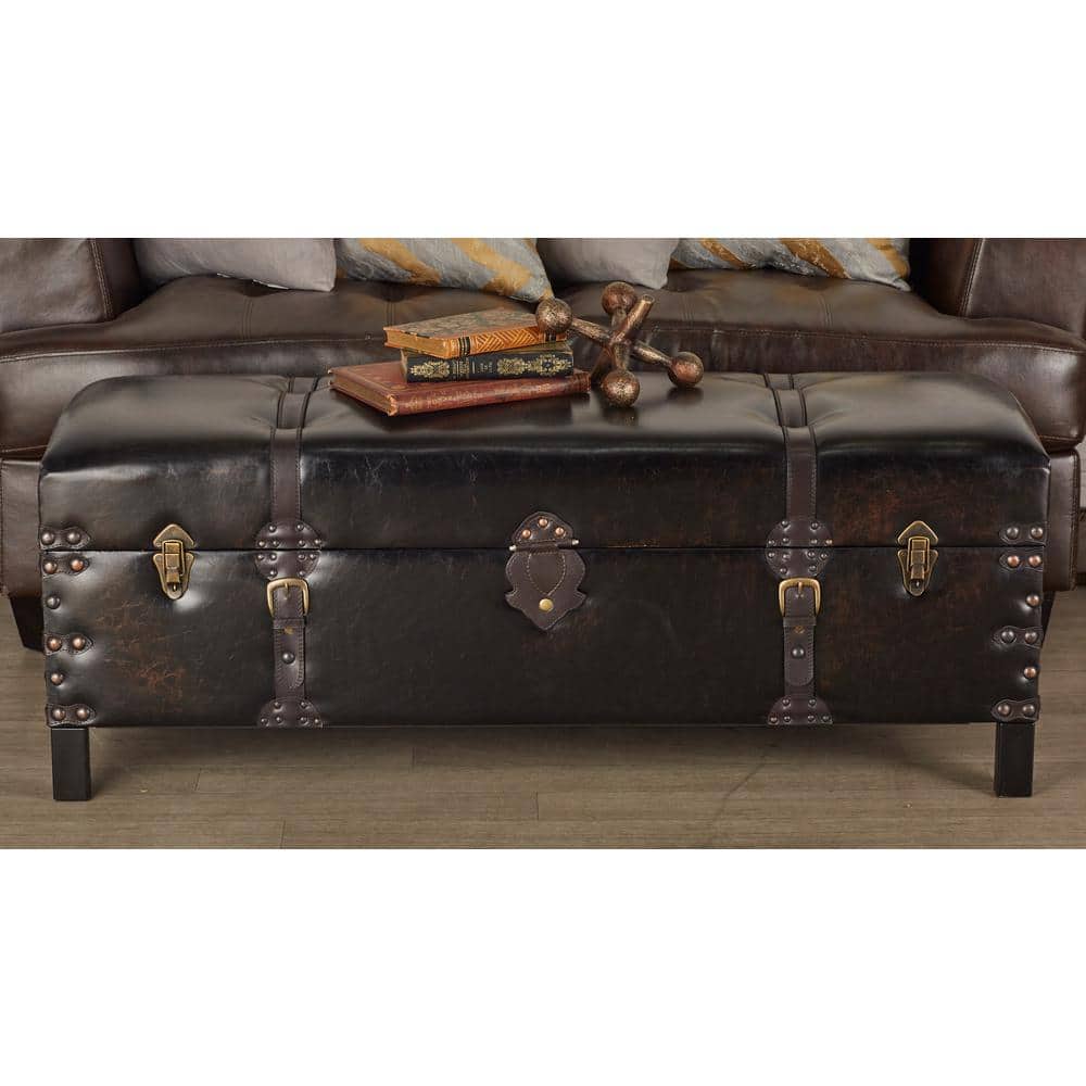 Litton Lane Jones Brown Storage Traditional Bedroom Bench (Set of 3 ...