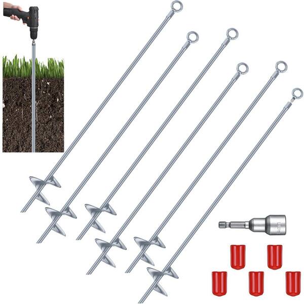MOEPISY 30 in. Heavy Duty Ground Anchor Spiral Blade Earth Anchor Kit ...