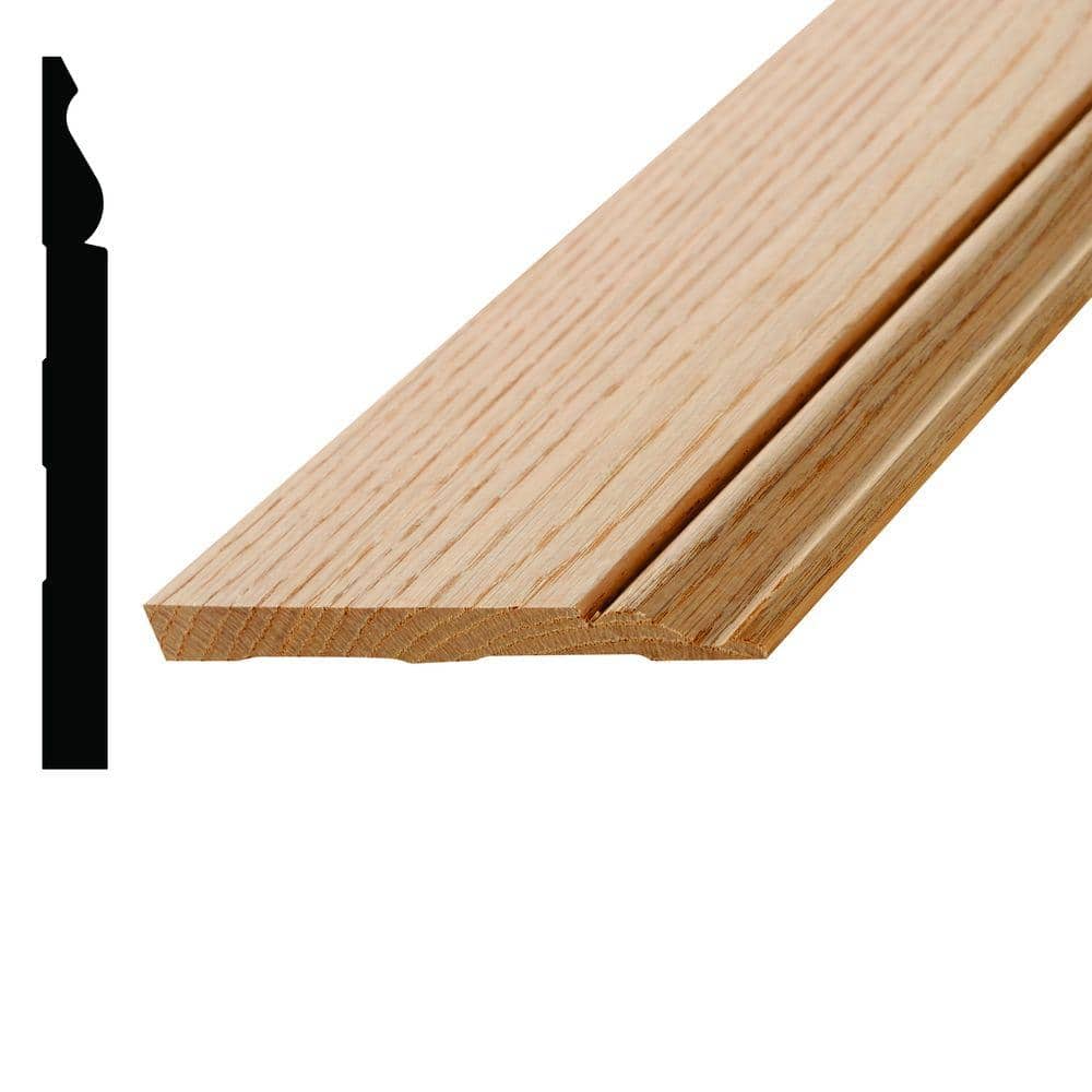 Alexandria Moulding LWM 163E 9/16 in. x 5-1/4 in. Oak Wood Baseboard ...