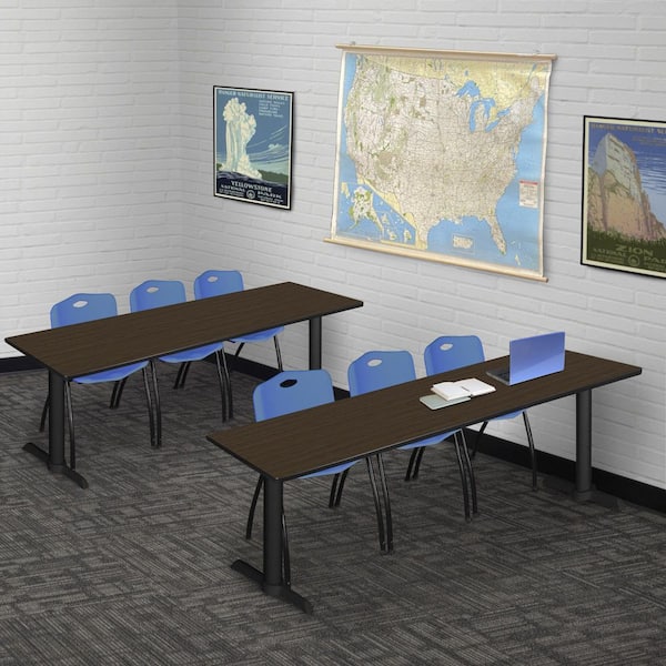 Regency Cain 84 in x 24 in. Neo Walnut T-Base Training Seminar Table ...