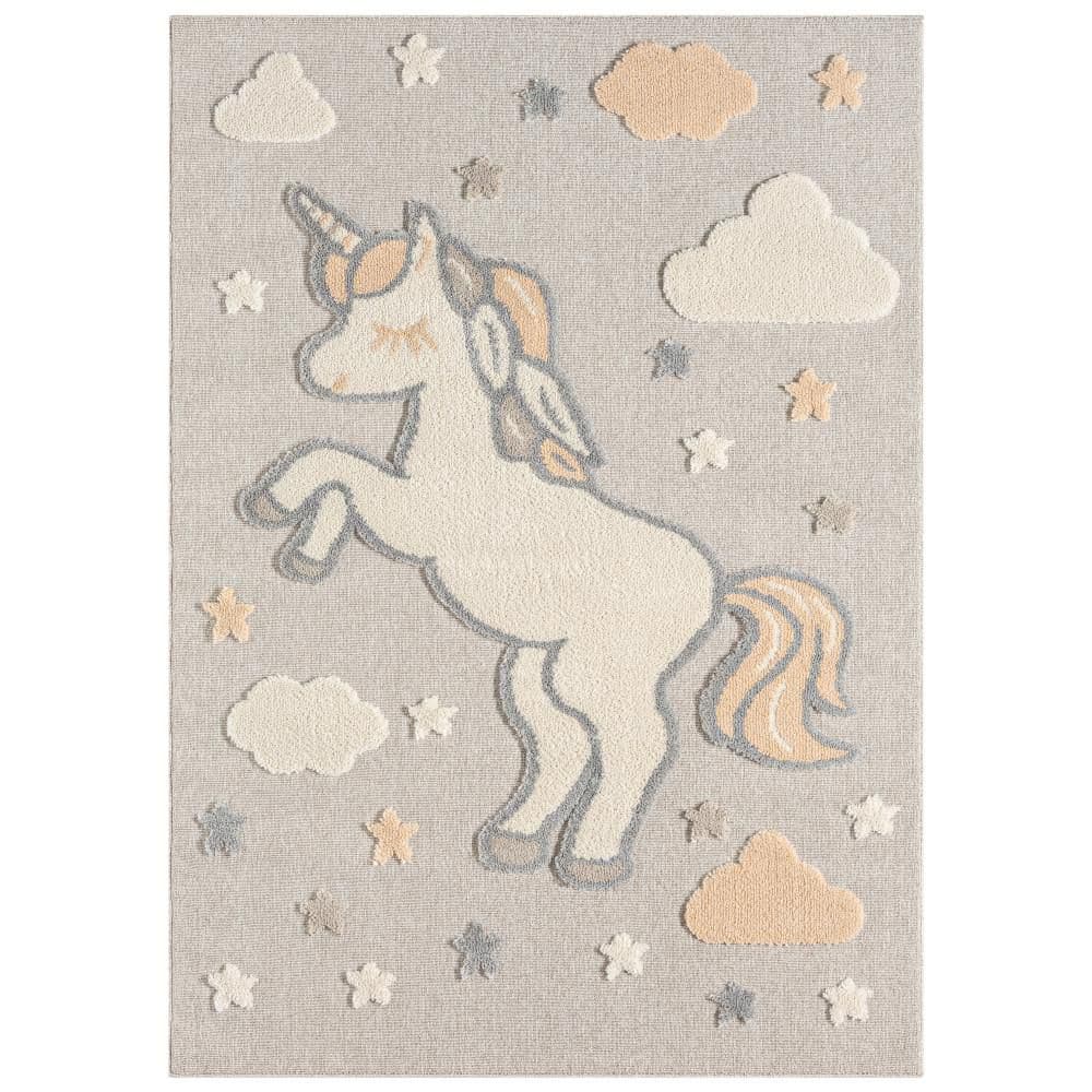 TOWN & COUNTRY PLAY Medina Starlight Unicorn Dream Beige 5 ft. x 7 ft ...