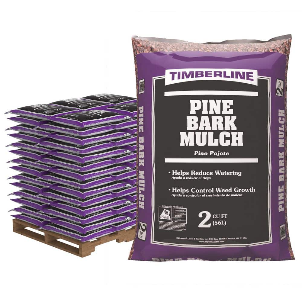 Timberline 2 cu. ft. Pine Shredded Bagged Mulch (Pallet of 70 Bags ...