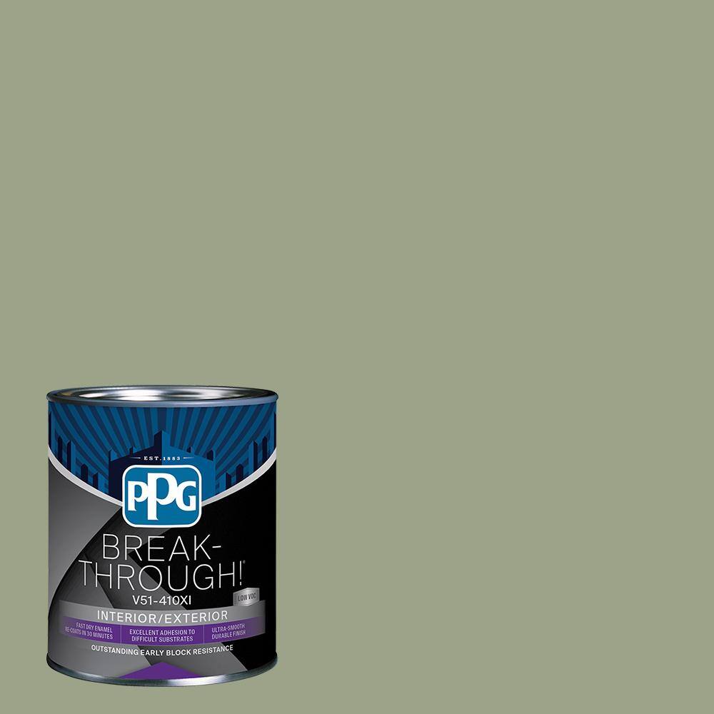 Break-Through! 1 qt. PPG1030-4 Edamame Satin Door, Trim & Cabinet Paint ...