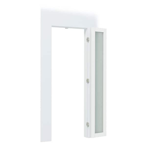 Gela 30 in. x 80 in. 3-Lite Frosted Glass Solid Core MDF White Closet ...