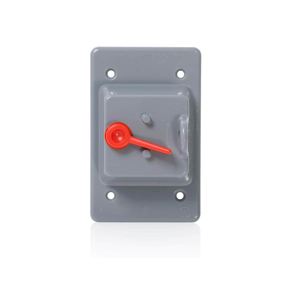 Leviton 1-Gang Gray, Toggle Plastic Weatherproof Cover Wall Plate, 1 ...