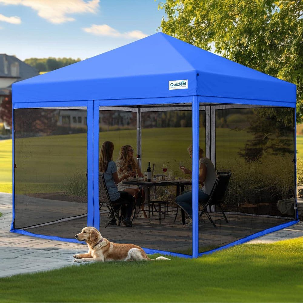 AFAIF 10 ft. x 10 ft. Pop up Screened Canopy Tent with Mosquito Netting ...