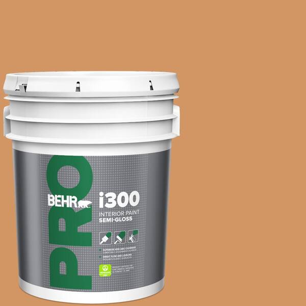 BEHR PRO 5 gal. #280D-5 Glazed Pecan Semi-Gloss Interior Paint PR37305 ...
