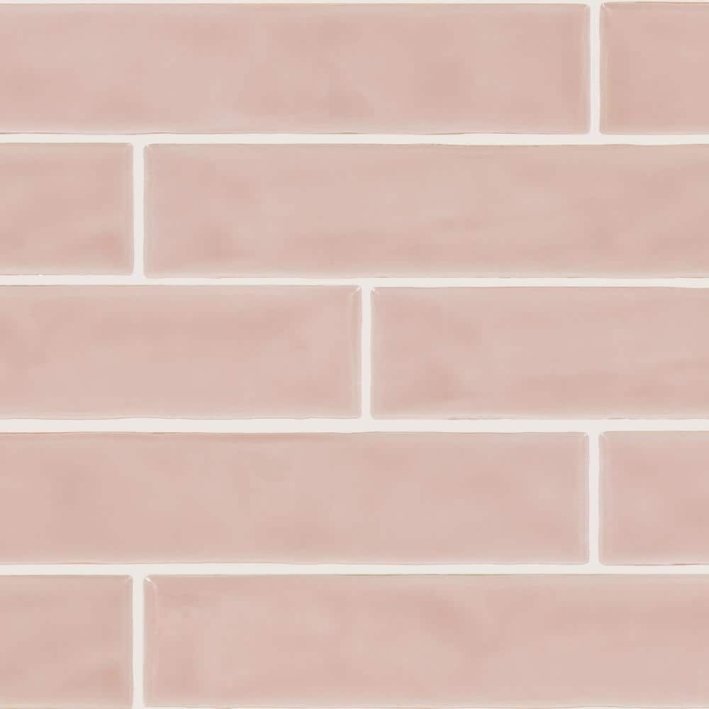 Artistic Reflections Rose 2 in. x 5 in. Glazed Ceramic Undulated Wall ...