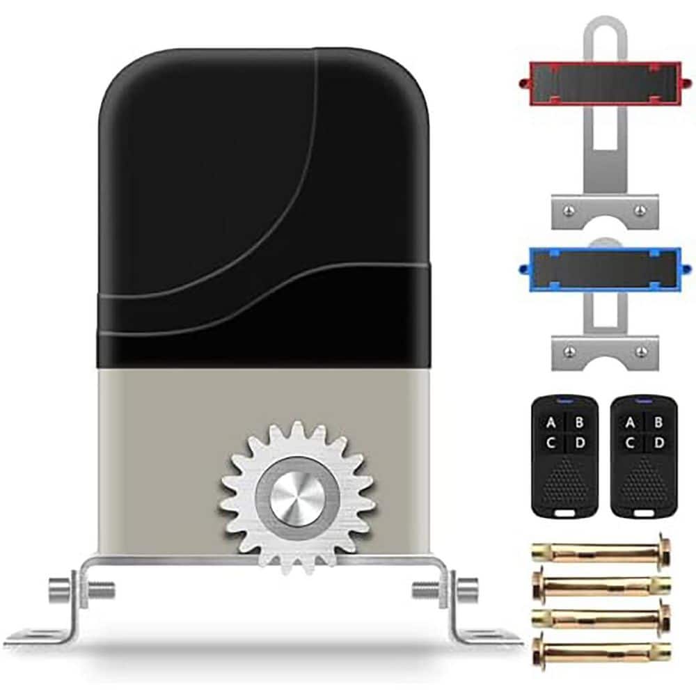 Automatic Sliding Gate Opener 900 lbs. with 2 Remote Controls Rack ...