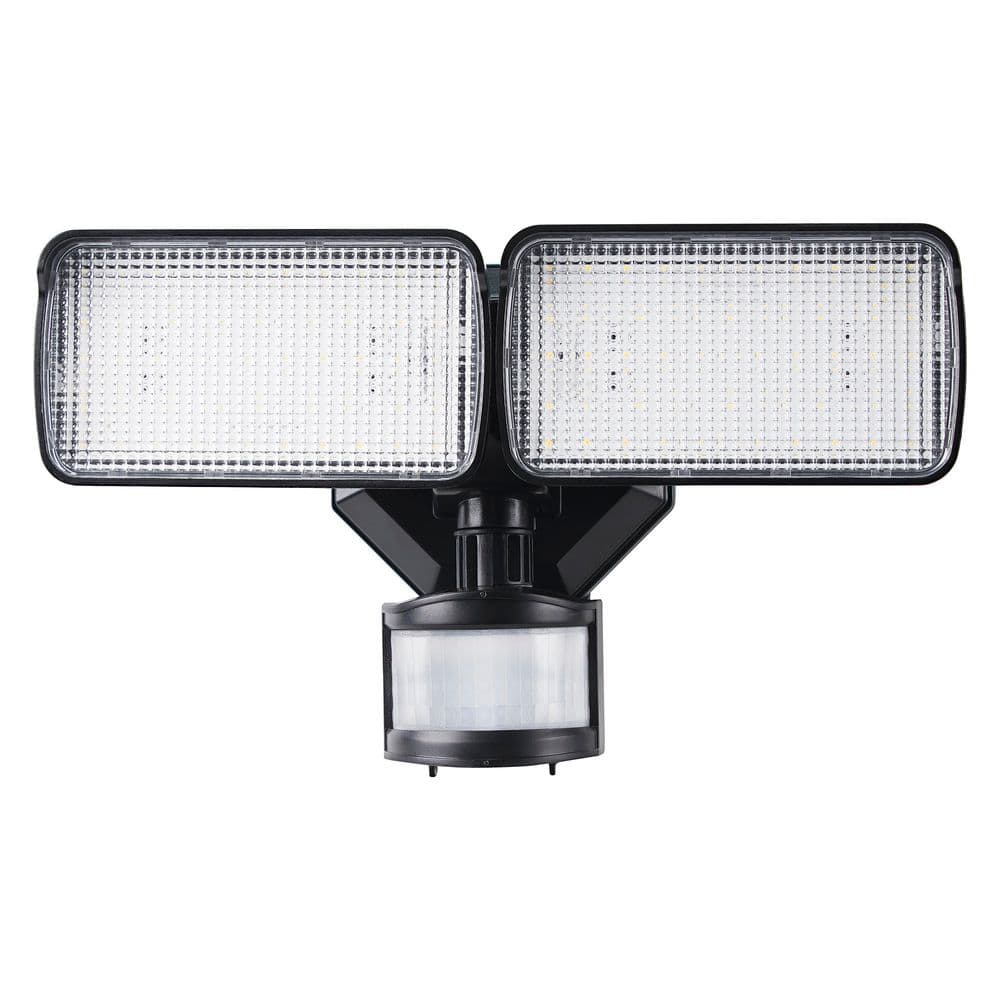 Sylvania 18-Watt 2000 Lumen Black LED Security Flood Light with Motion ...