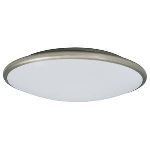AMAX LIGHTING LED Euro Style 13 in. 1-Light Nickel Flush Mount Fixture ...
