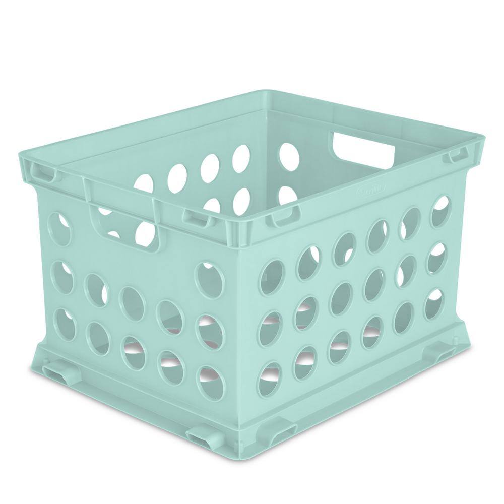 Sterilite Stackable File Storage Crate Organizers with Handles, Teal ...