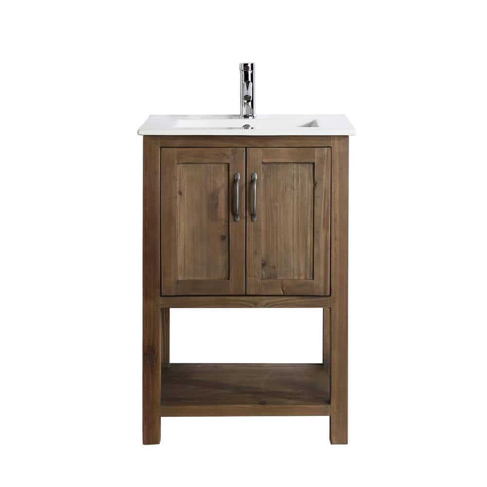 Design Element Austin 24 in. W x 19 in. D Bath Vanity in Natural with ...