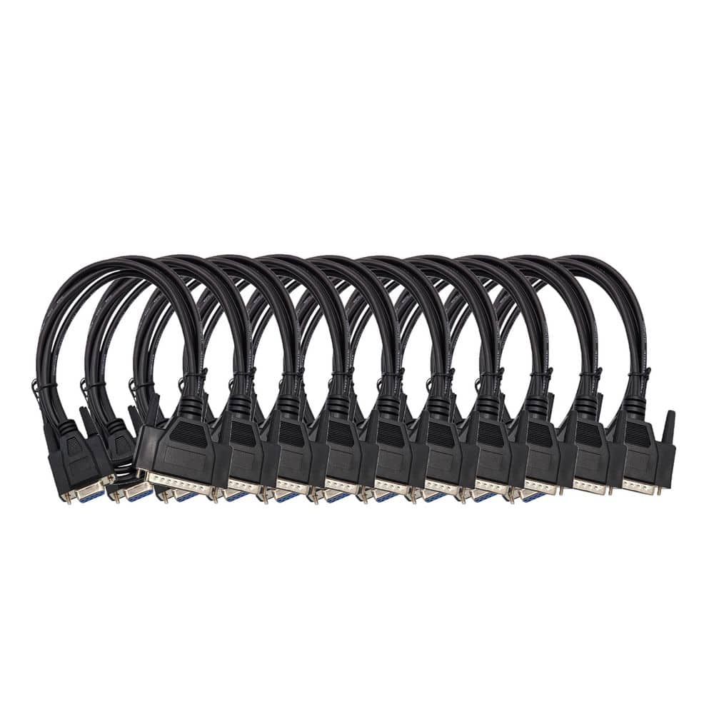 Micro Connectors, Inc 6 Feet AT Modem Serial (DB9 Female to DB25 Male ...