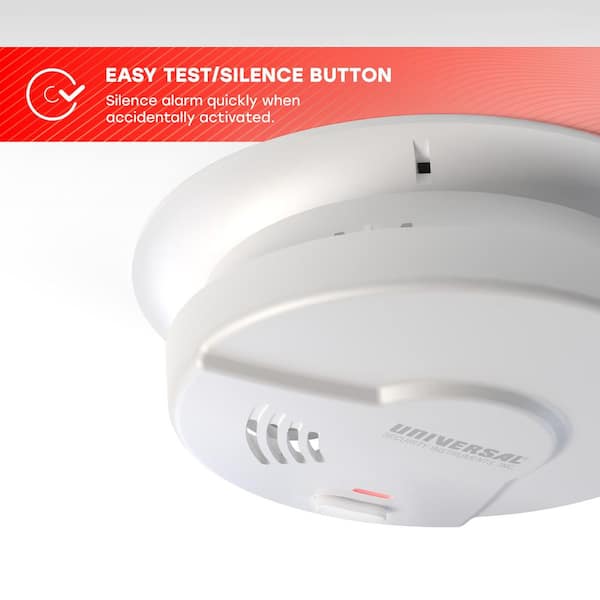 Universal Security Instruments (3-Pack) Hardwired & 10-Year Battery Backup Smoke Detector with ...
