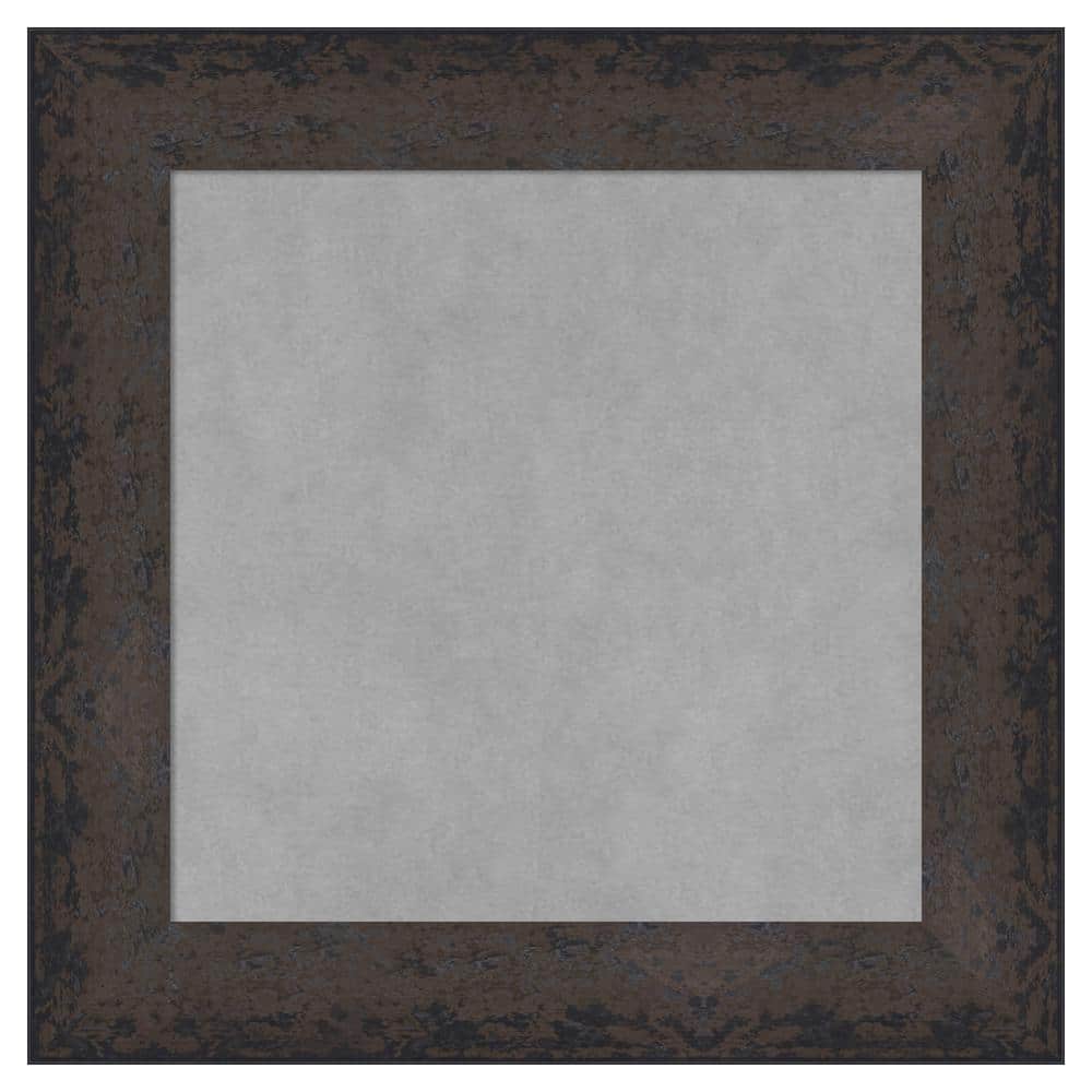 Amanti Art Dappled Black Brown 21 in. x 21 in. Framed Magnetic Board ...