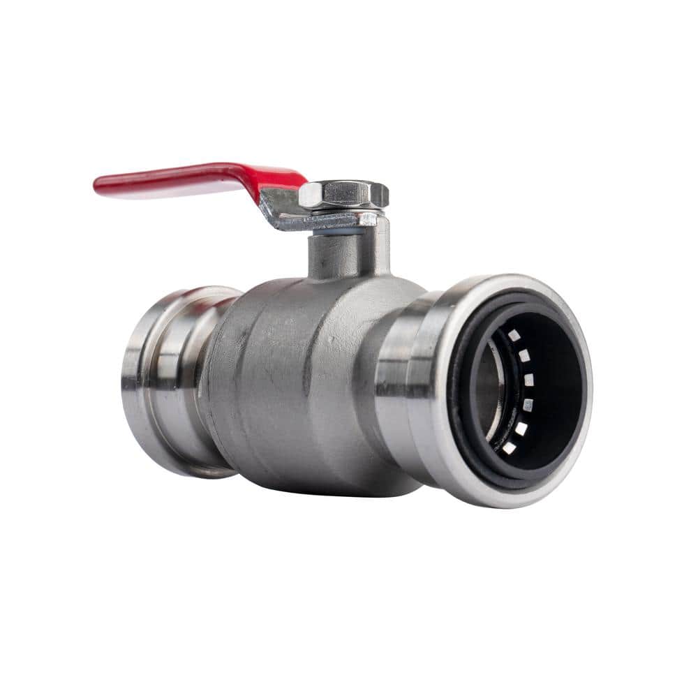 QUICKFITTING 2 in. Stainless Steel Push-to-Connect Full Port Ball Valve ...