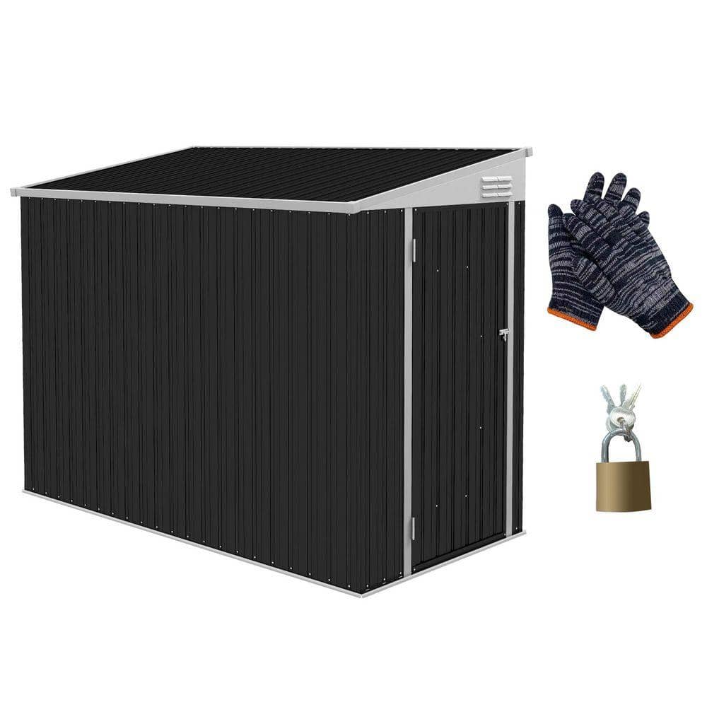 4 ft. W x 8 ft. D Metal Outdoor Storage Shed with Lockable Doors and ...