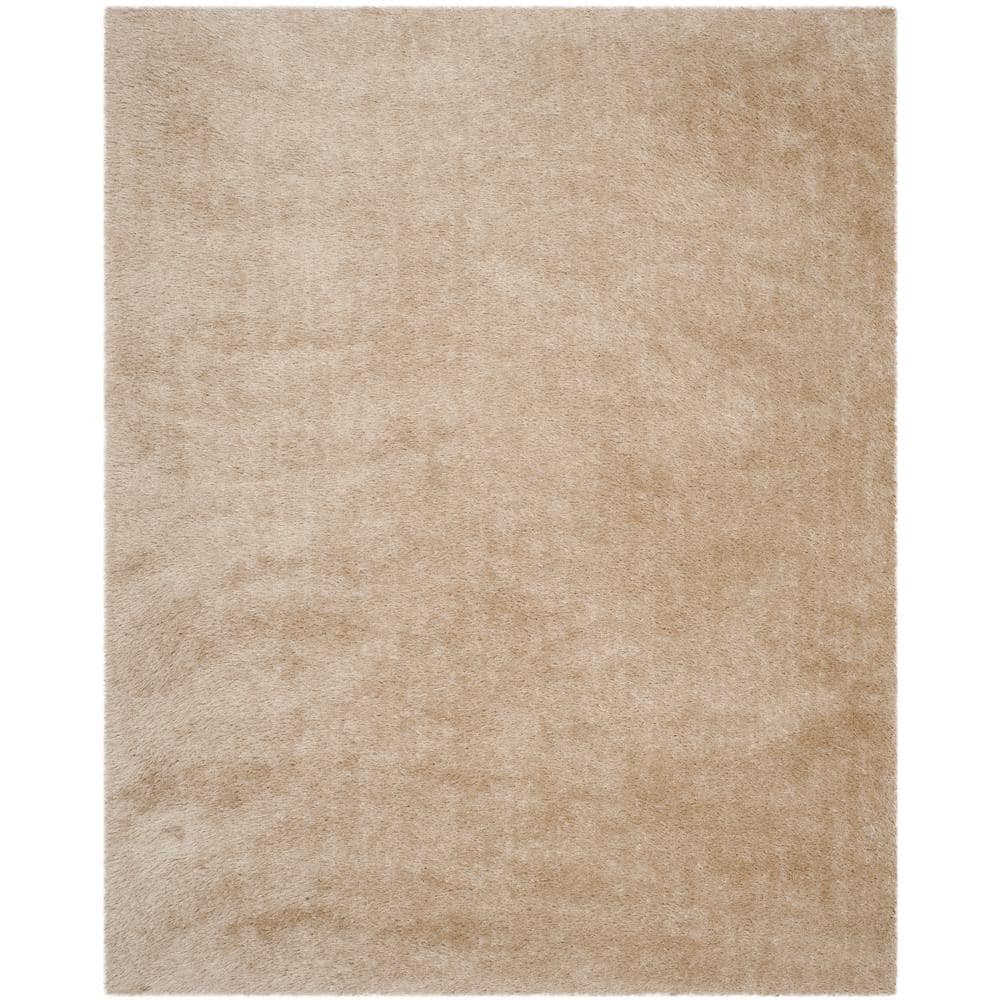 SAFAVIEH Venice Shag Champagne 8 ft. x 10 ft. Solid Area Rug SG256C-8 ...
