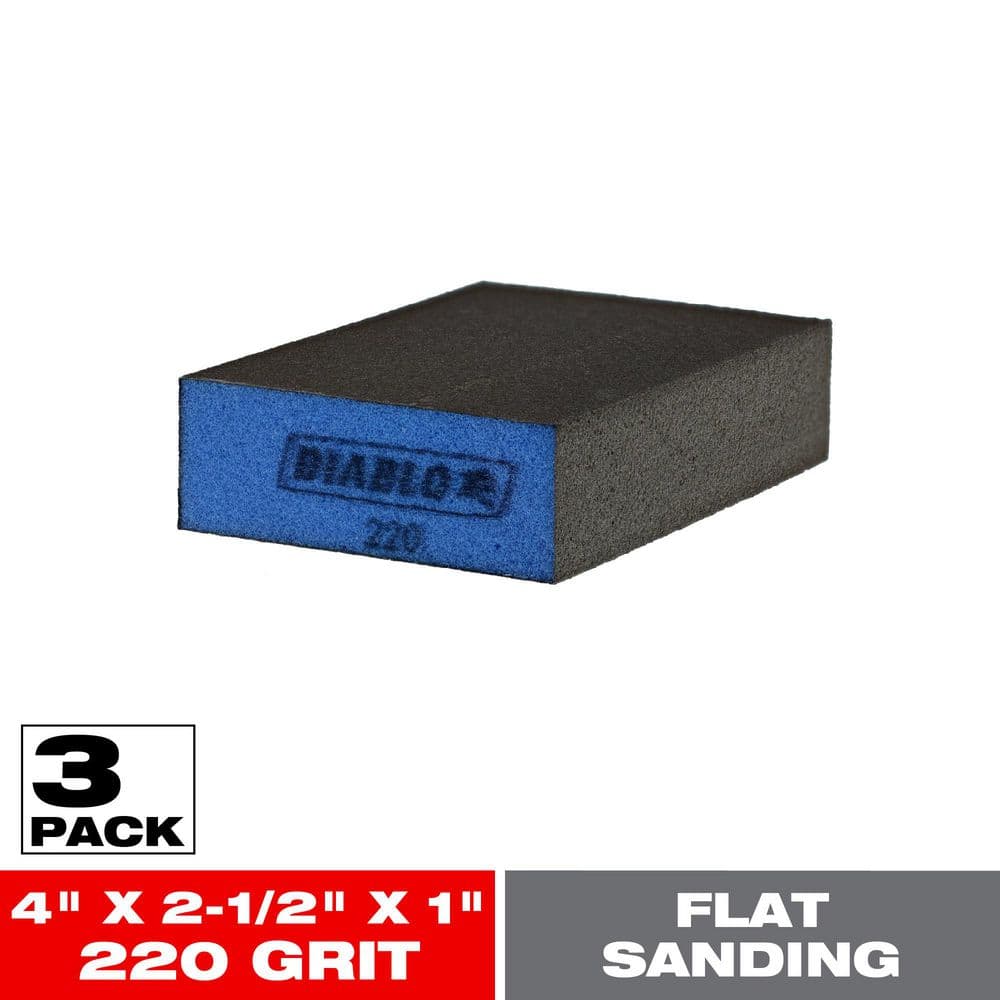 DIABLO 4-1/2 in. x 2-3/4 in. x 1 in. 220 Grit Ultra Fine Flat Edge ...