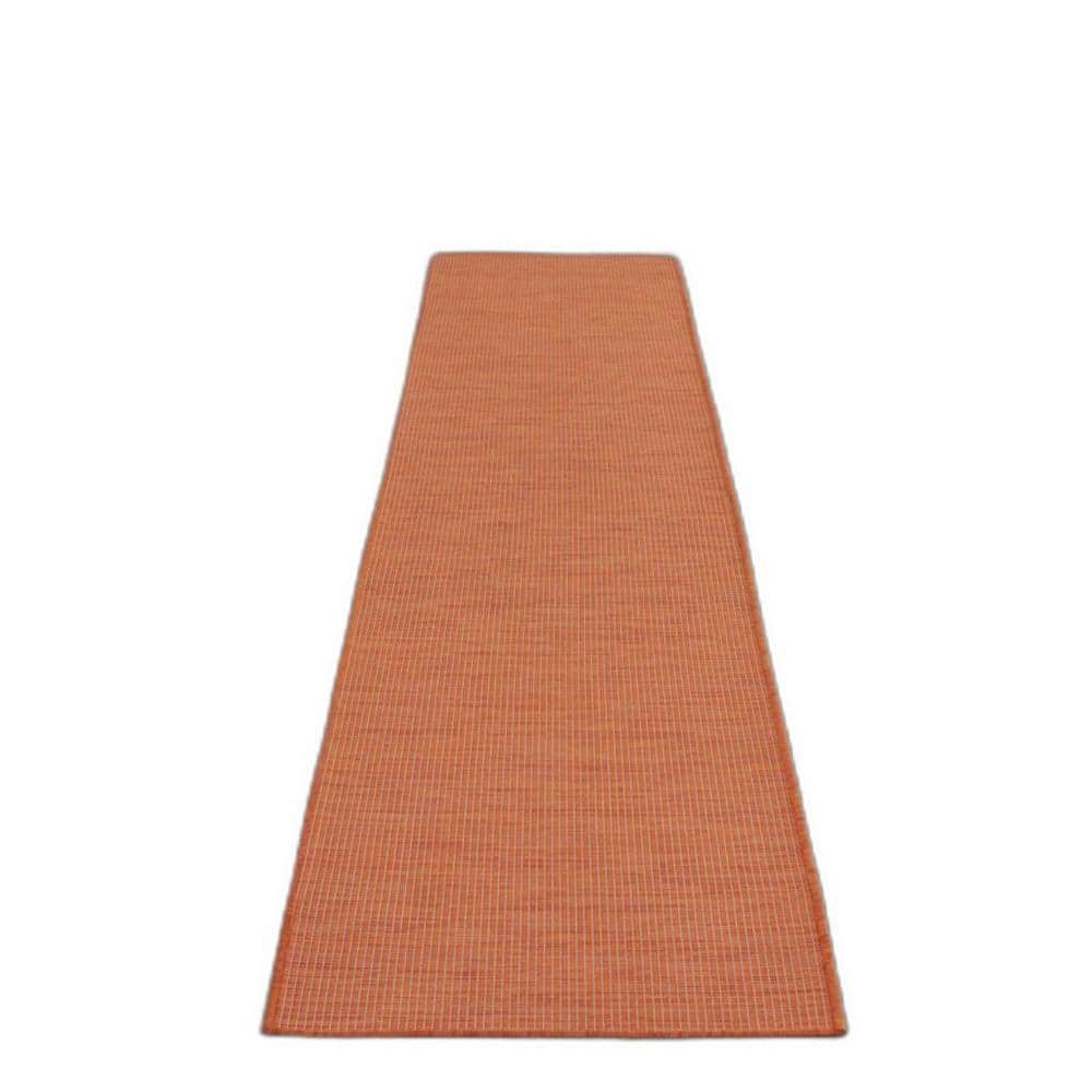 HomeRoots 10' Runner ft. Rust Solid Color Area Rug 2000522591 - The ...
