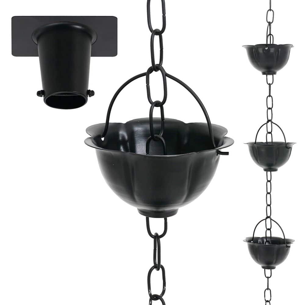 AURA OUTDOOR 8.5 Feet Aluminum Rain Chains for Gutters with Gutter ...