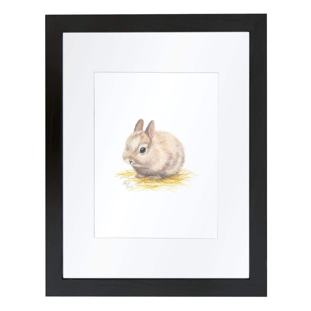 Barnyard Littles "Bunny" by Alyssa Lewis Individual Black Framed with ...